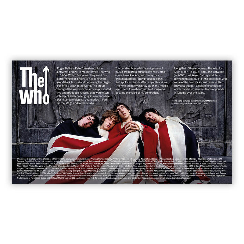 The Who First Day of Issue Souvenir Covers Minisheet - The Who Official ...